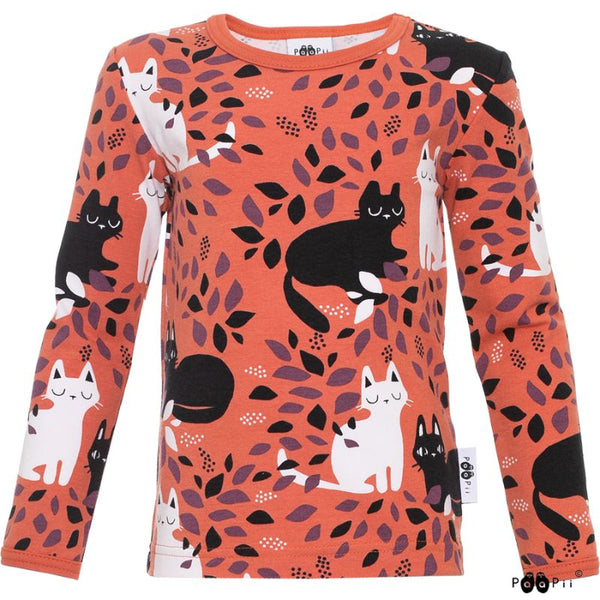 PaaPii Hide and Seek Cats Top - Rust - Scandi Down Under